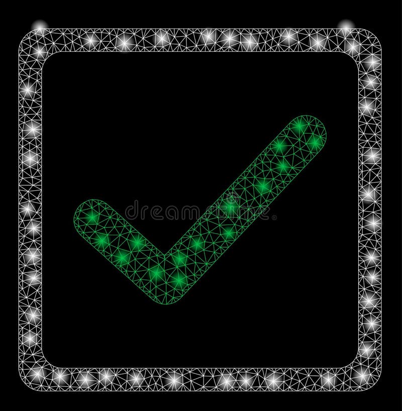 Glowing Mesh Wire Frame Checkbox with Flash Spots Stock Vector ...