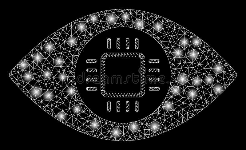 Glowing Mesh Wire Frame Eye Lens Processor with Flash Spots Stock ...