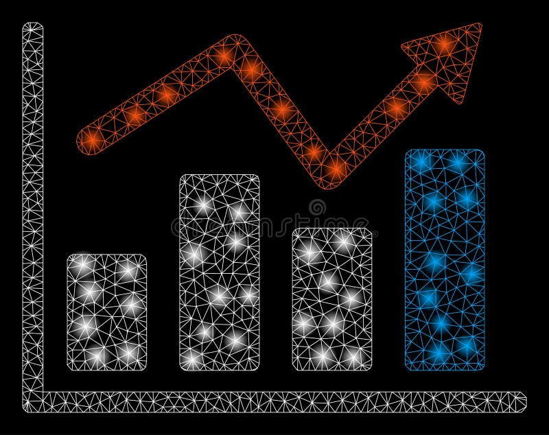 Glowing Mesh Wire Frame Graphs with Flare Spots Stock Vector - Illustration of graphic, graphs ...