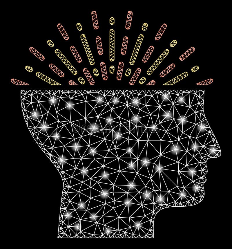 Glowing Mesh Wire Frame Imagination with Flash Spots Stock Vector ...