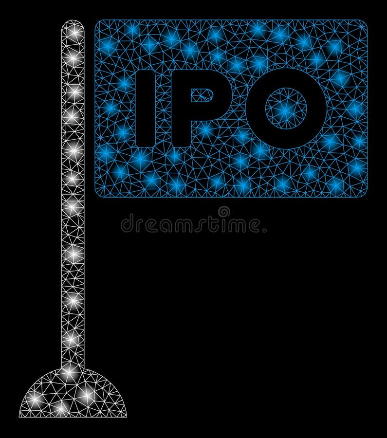 Glowing Mesh Wire Frame IPO Rectangle Flag with Flash Spots Stock ...