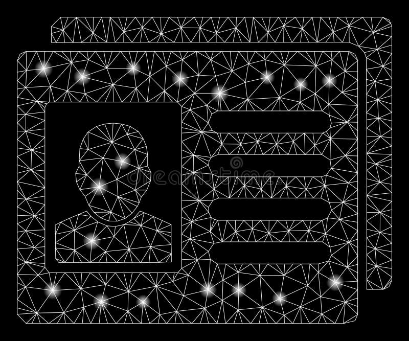 Glowing Mesh Wire Frame User Account Cards with Flash Spots Stock ...