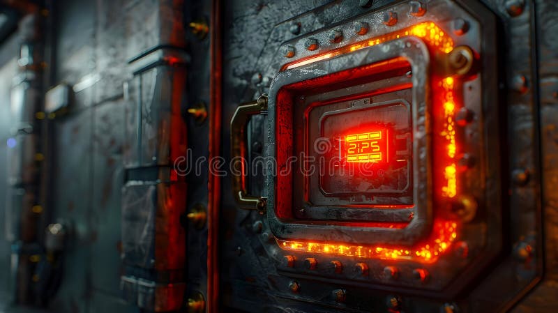 Glowing Metal Panel 3D Illustration Stock Illustration - Illustration ...