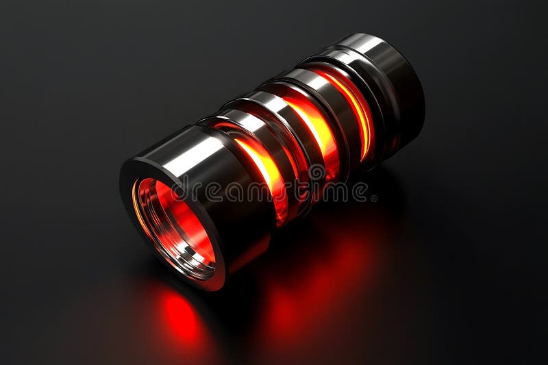 3D Metallic Cylinder Podium with Geometric Objects. Stock Illustration ...