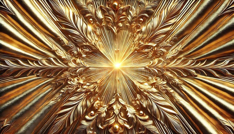 Glowing Metallic Gold Foil Texture with Subtle Sunburst Reflective ...