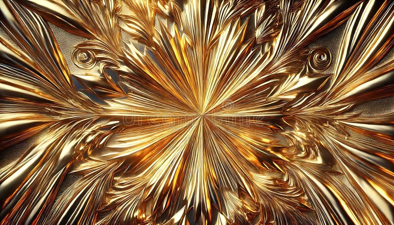 Glowing Metallic Gold Foil Texture with Subtle Sunburst Reflective ...