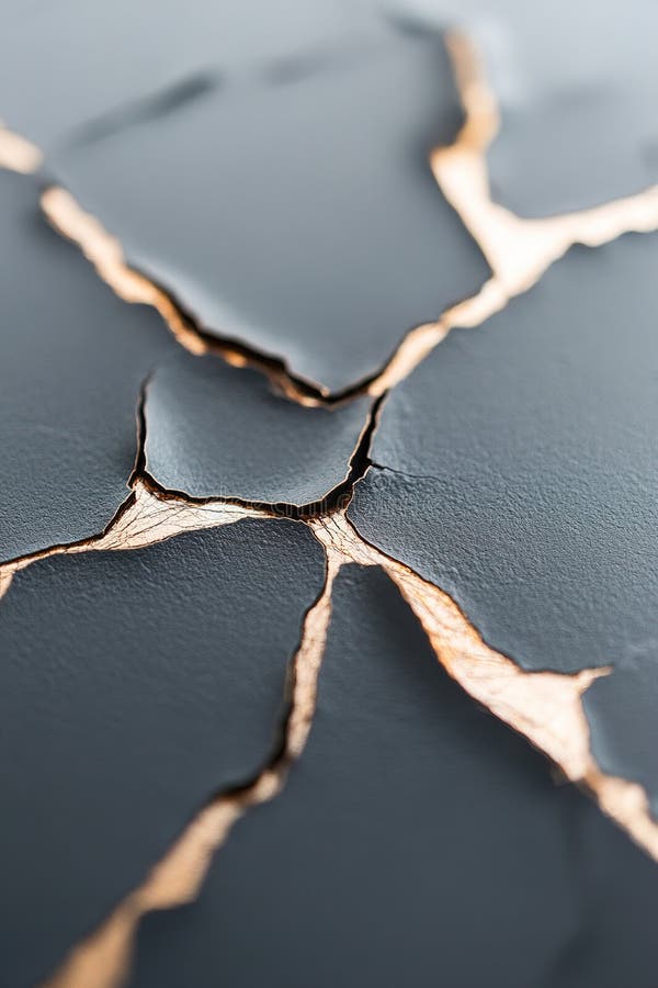 Glowing Metallic Veins Break through a Soft, Matte Black Background ...
