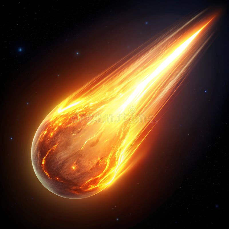 Glowing Meteor with Animated Streaking Effect Stock Illustration ...