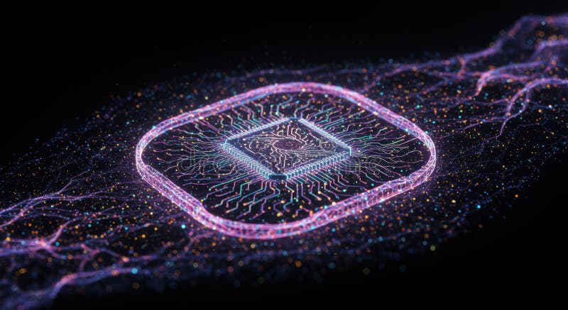 Digital Microchip Network stock illustration. Illustration of abstract ...