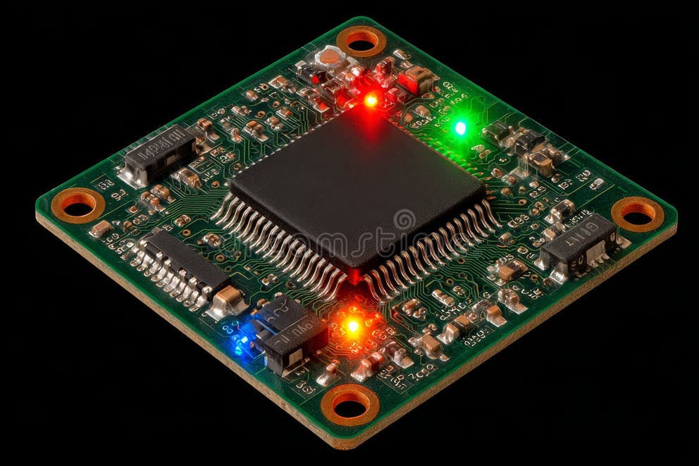 A Glowing Microchip Set Against a Black Background Symbolizes ...