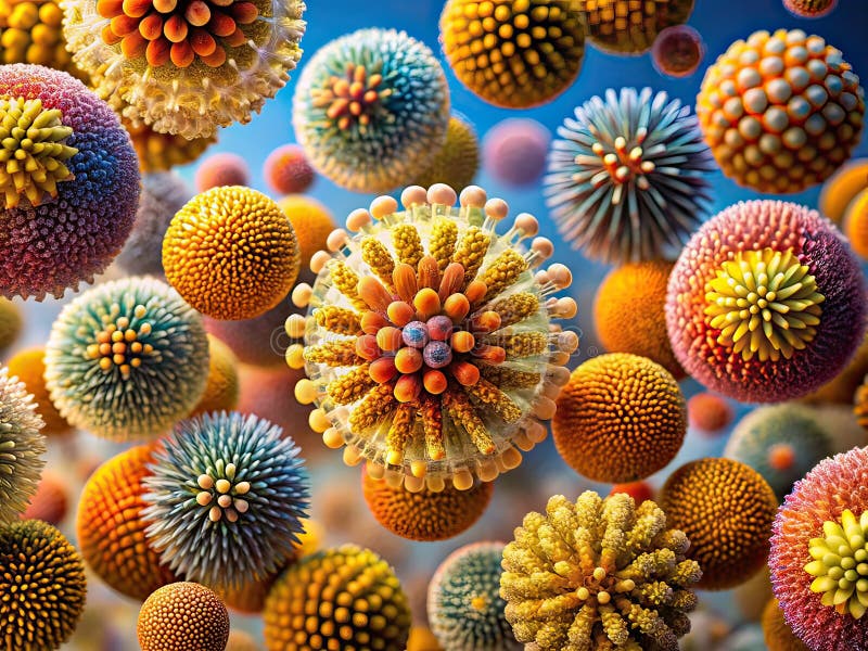 A Glowing Microscopic Double Exposure of Pollen Grains a Surreal ...