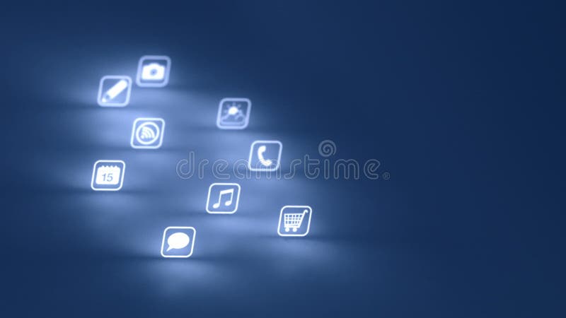 Glowing Mobile App Icons Gold (Two Short Clips) Stock Footage - Video ...