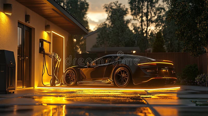 A Glowing Mobile Car Detailing Setup Styled with Clean Tools on a Stock ...