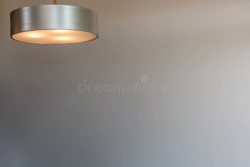 Glowing Modern Aluminum Led Lamp with White Wall. Free Space for Text ...