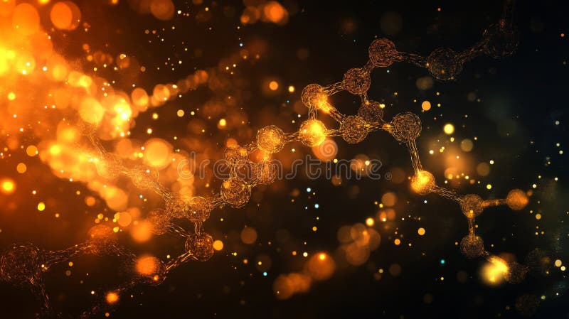 Glowing Molecular Structure Abstract Art Stock Illustration ...