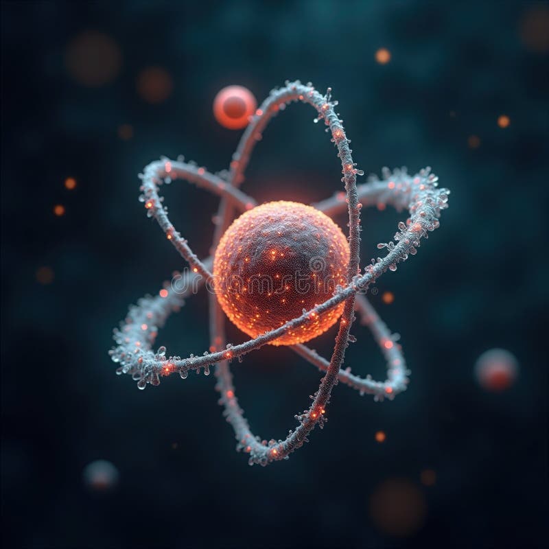Glowing Molecular Structure in Dark Space Stock Illustration ...
