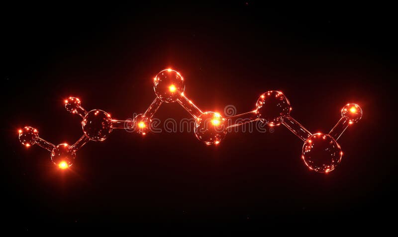 Glowing Molecular Structure Representing Chemical Bonds and ...