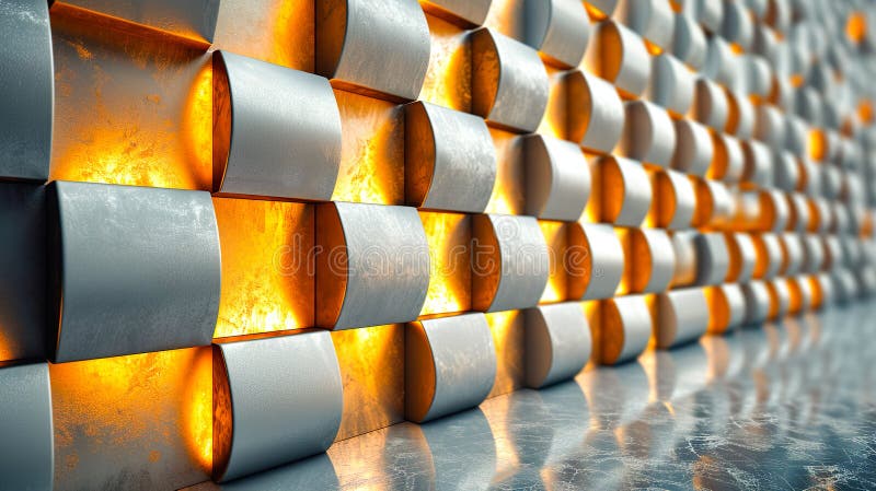 Glowing Molten Metal Cubes stock illustration. Illustration of squared ...