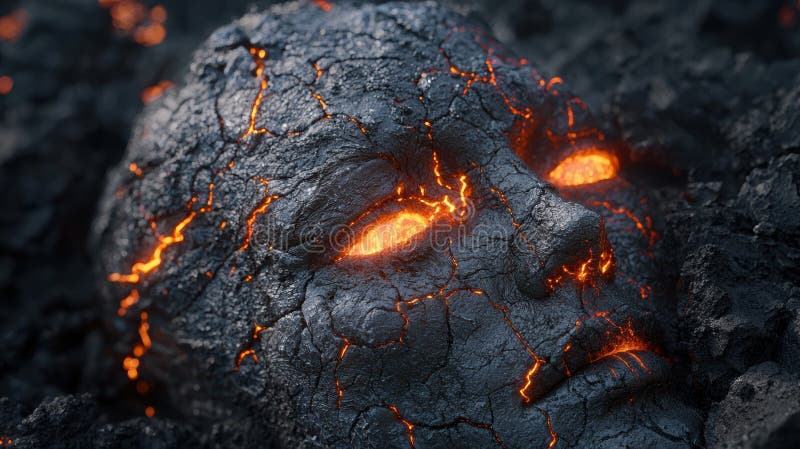 Glowing Molten Rock and Lava Flow Stock Illustration - Illustration of ...