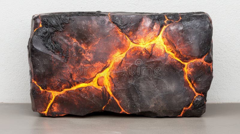 Glowing Molten Rock Texture Stock Illustration - Illustration of fire ...