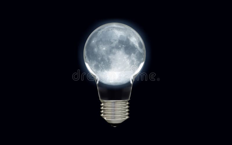 Glowing moon light bulb stock image. Image of lamp, idea - 18036487