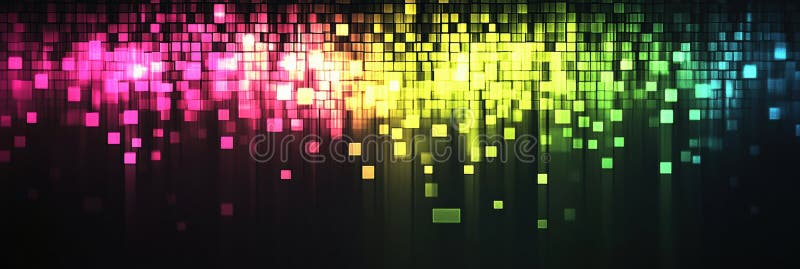 Glowing Mosaic Pattern with Vibrant Colors and Pixelated Elements ...