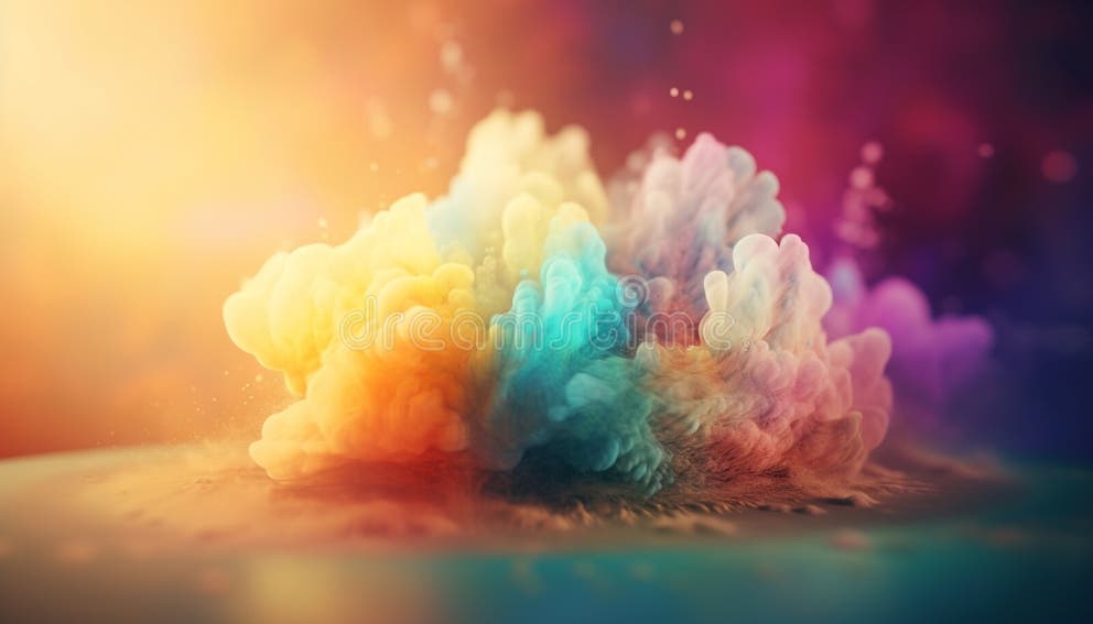 Glowing Multi Colored Galaxy Explodes in Abstract Computer Graphic ...