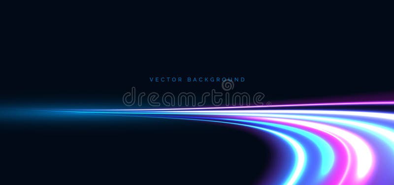 Glowing Multicolor Beam on Dark Background. High Speed Motion Moving ...