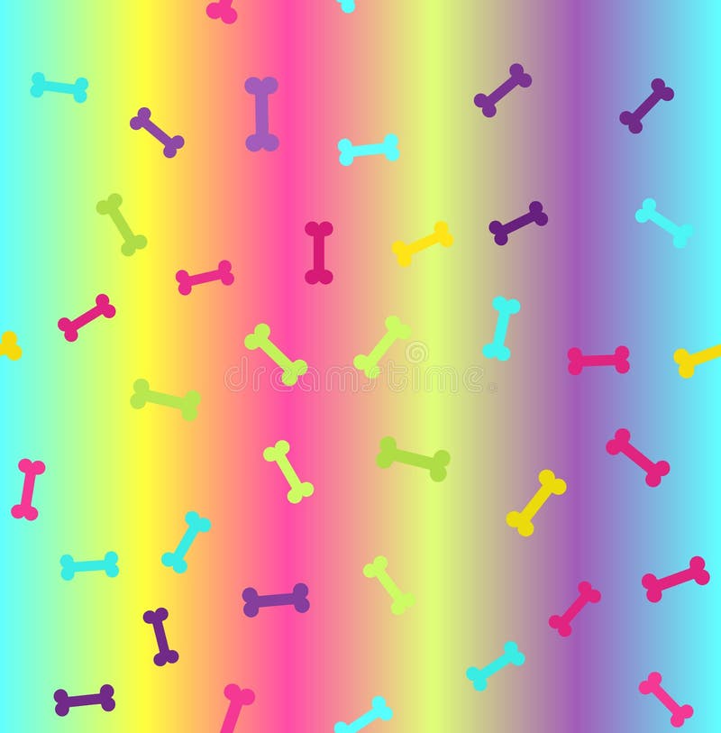 Glowing Multicolor Bone Pattern. Seamless Vector Background Stock ...