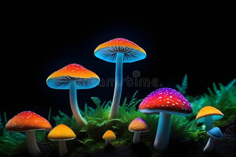 Glowing Toadstools Stock Illustrations – 154 Glowing Toadstools Stock ...