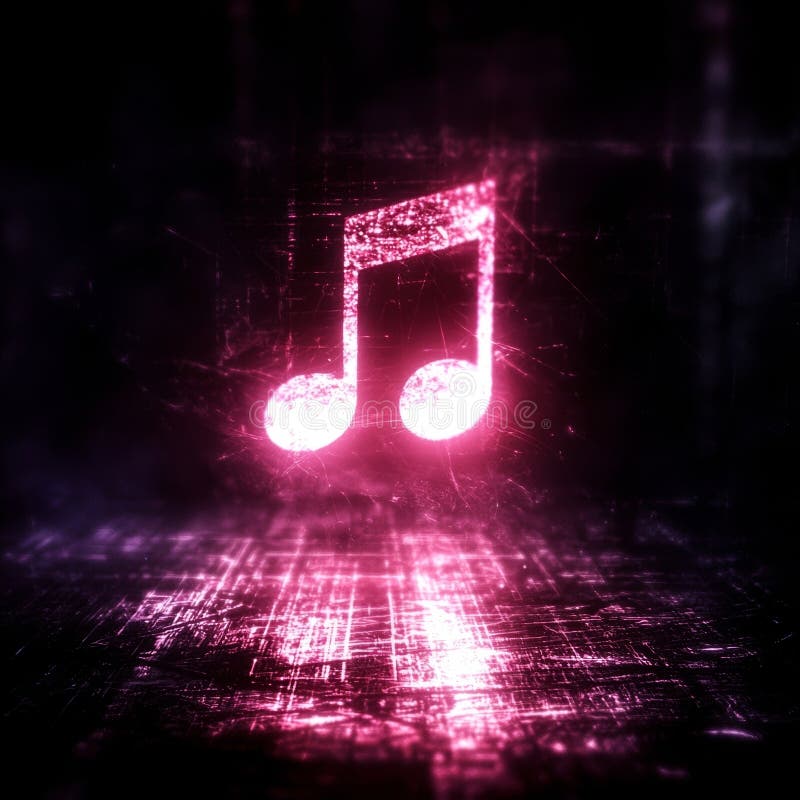Glowing Music Note stock illustration. Illustration of vibrant - 334827413