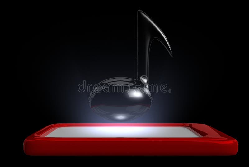 Glowing Music Note on Top of a Touch Pad Stock Illustration ...