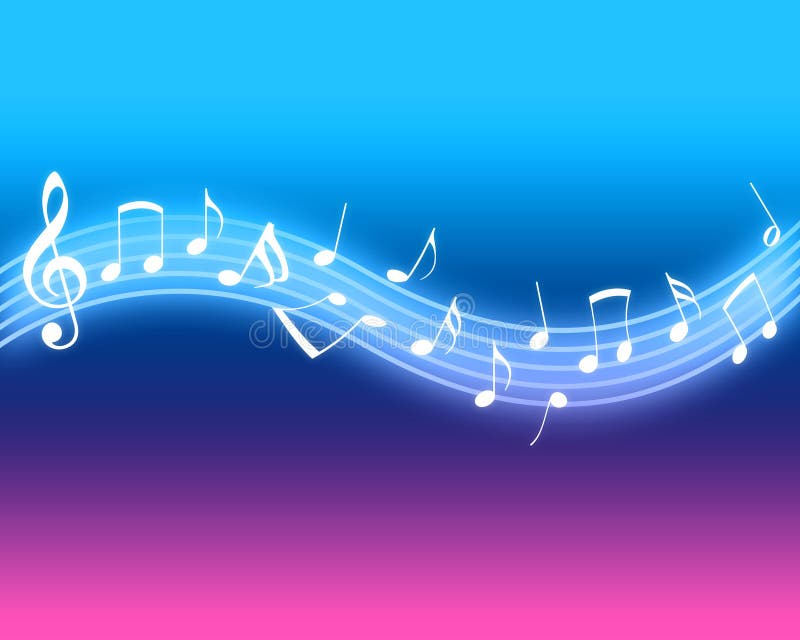 Glowing Music Notes stock illustration. Illustration of blues - 10408909