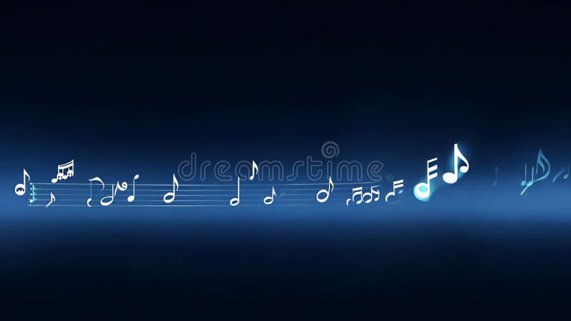 Glowing Music Notes Floating in Space, Emphasizing the Beauty of Sound ...