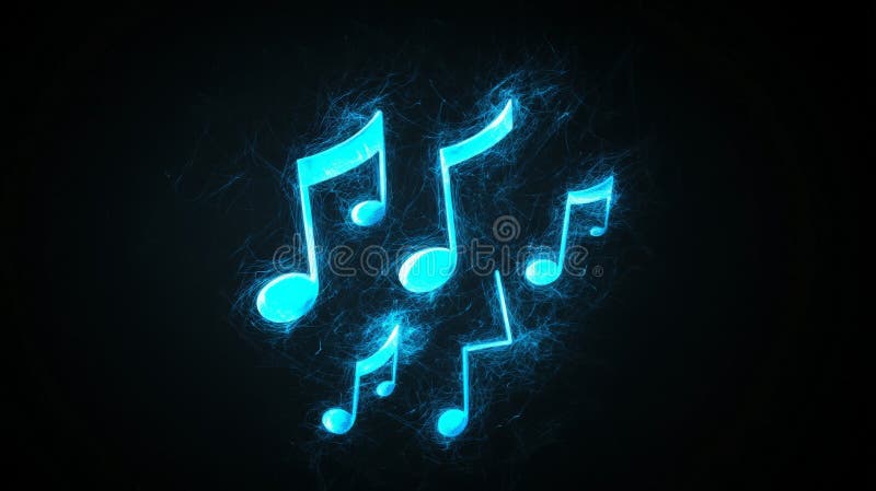 Glowing Music Notes Symbolizing Singing and Recording Music Stock Image ...