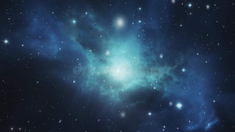 Glowing Nebula Core with a Scattering of Distant Stars. Stock Footage ...