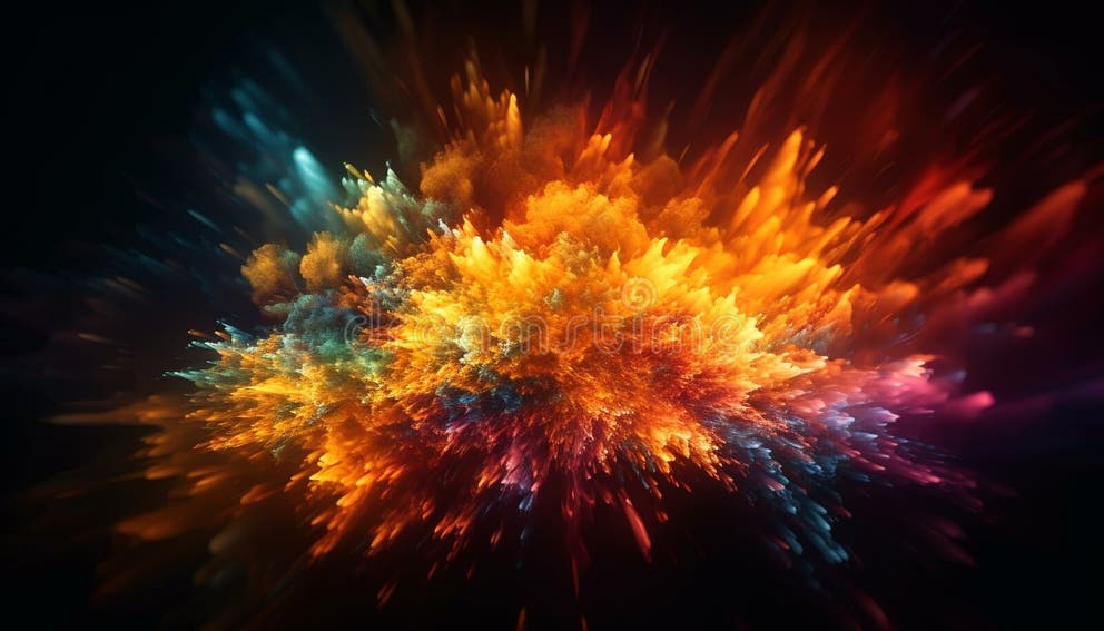 Glowing Nebula Explodes in Vibrant Space Celebration Generated by AI Stock Illustration ...