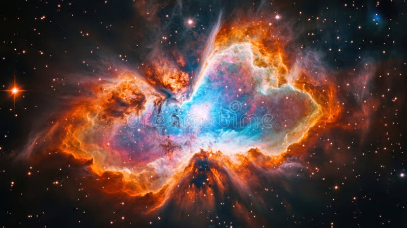 Glowing Nebula in Outer Space with Vivid Colors and Ethereal Fog Stock ...