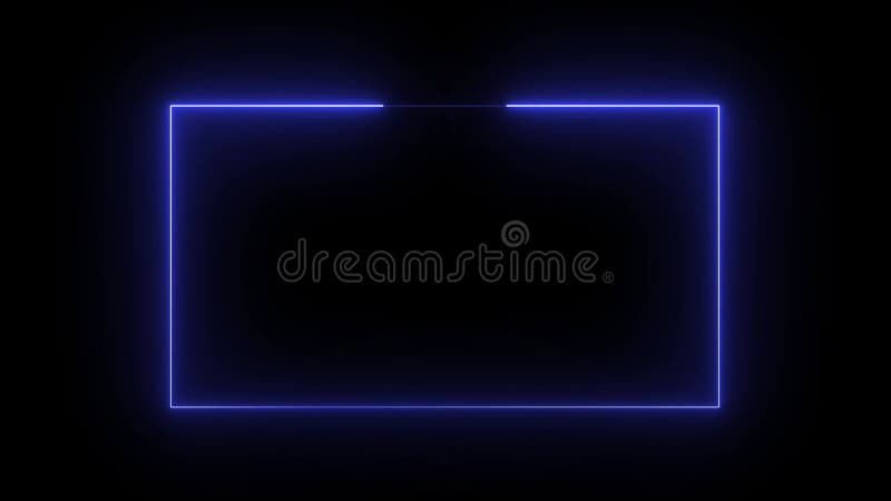 Glowing Neon Abstract Double Blue Rectangle Shape Animation Red Color ...