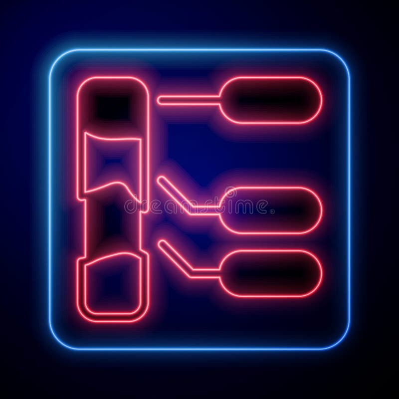 Glowing Neon Agricultural Soil Test and Results Icon Isolated on Black ...