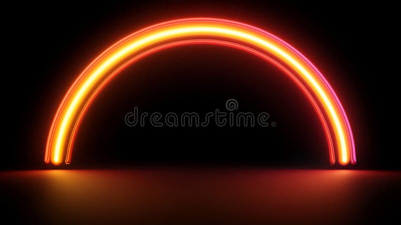 Glowing Neon Arc Abstract Light Design Stock Illustration ...