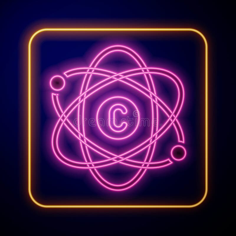 Neon Atom on White Background Stock Illustration - Illustration of ...