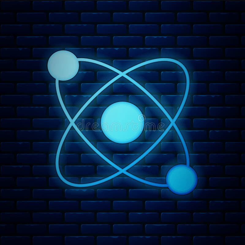 Neon Atom on White Background Stock Illustration - Illustration of ...