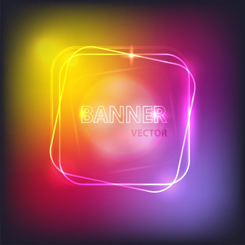 Glowing Neon Banner for Design. Vector Background Stock Vector ...
