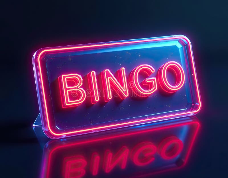 Glowing Neon Bingo Sign - 3D Render Stock Illustration - Illustration ...