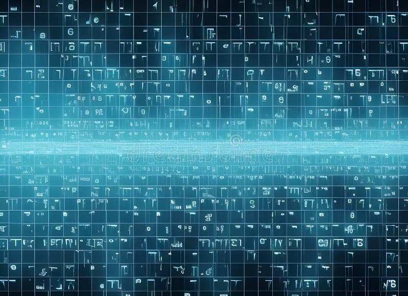 Glowing Neon Blue Cyberspace Network Visualization Concept Abstract ...