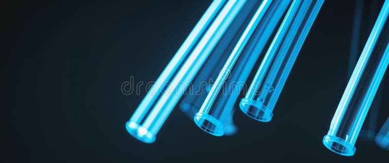 Glowing Neon Blue Light Tubes Creating Futuristic Background Design ...