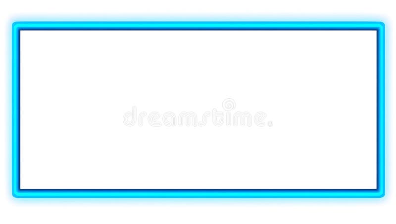 Glowing Neon Blue Rectangular Frame, Abstract Light Effect White ...