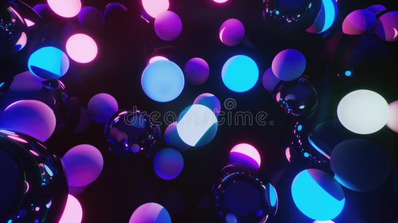 Glowing Neon Bubbles in the Dark Stock Image - Image of bubbles ...