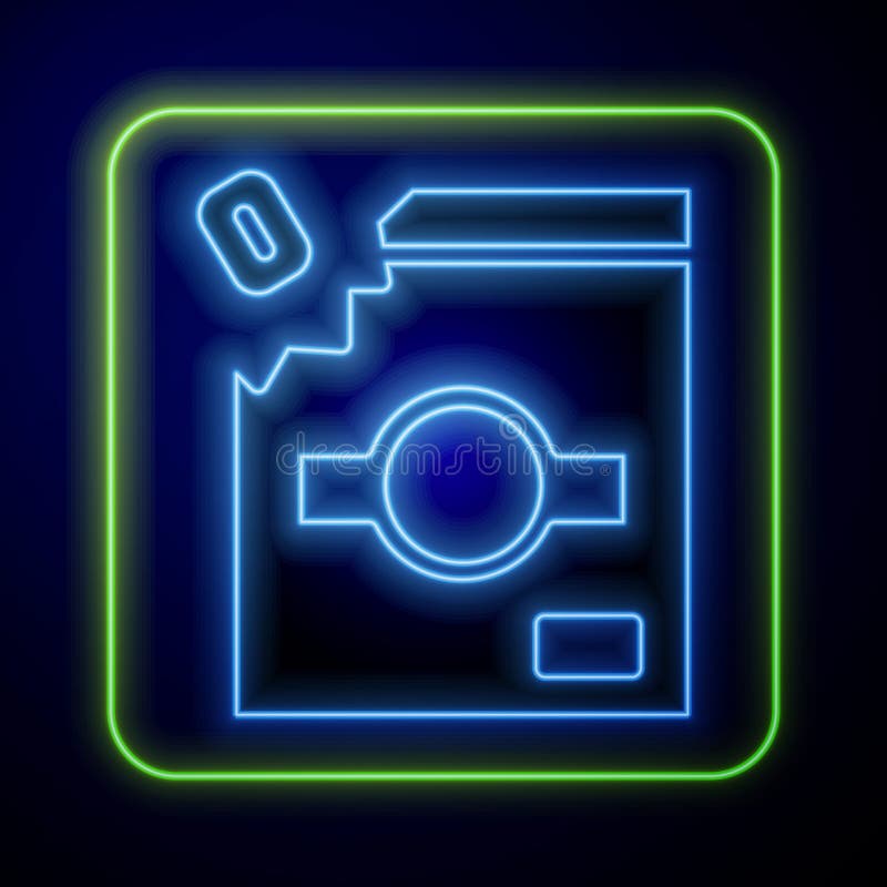 Glowing Neon Candy Packaging for Sweets Icon Isolated on Blue ...